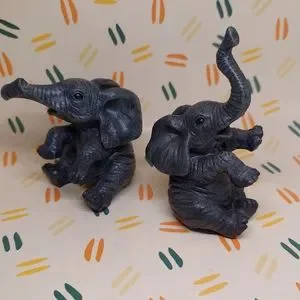 Source Unknown | Accents | Two Resin Elephant Figurines Detailed ...